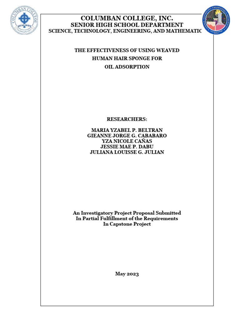 Group 2 Set A Capstone Thesis Format | PDF | Adsorption | Student's T Test