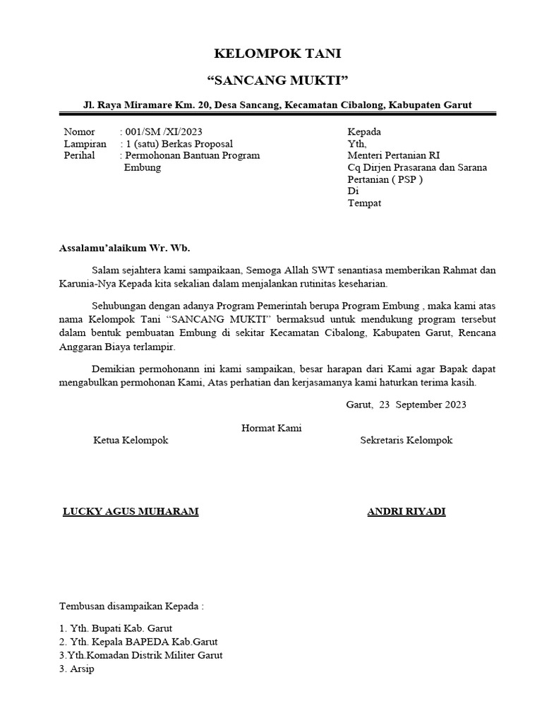 Proposal Kelompok Tani | PDF