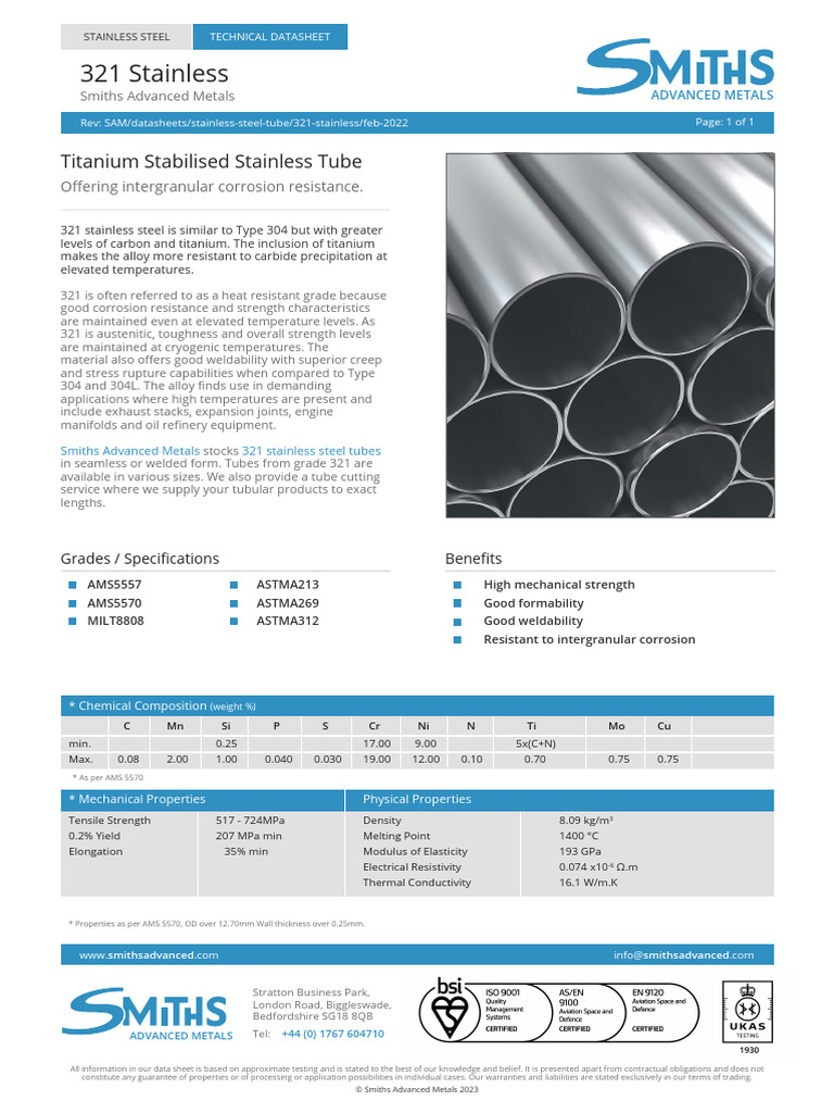 321 Stainless Steel Tube | PDF | Stainless Steel | Titanium