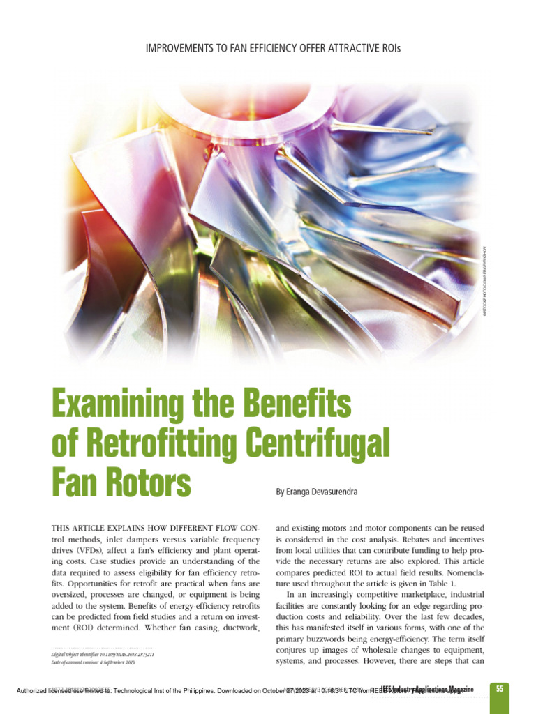 Examining The Benefits of Retrofitting Centrifugal Fan Rotors ...