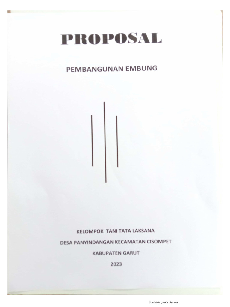 Proposal Embung Poktan Tata Laksana | PDF