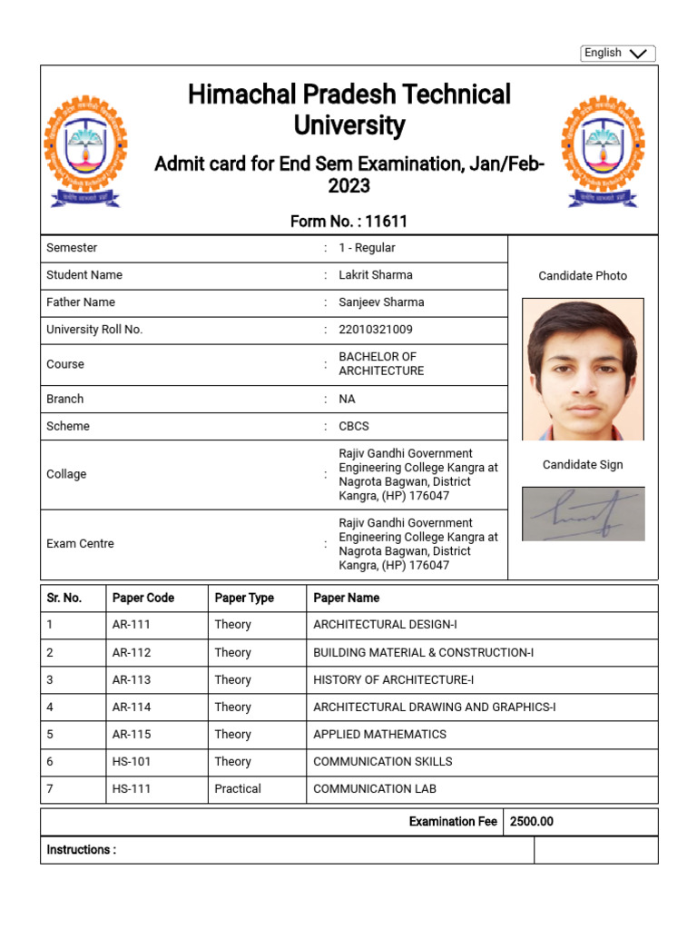 Himachal Pradesh Technical University | PDF