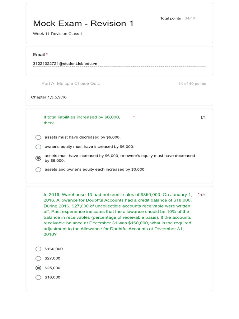 Mock Exam - Revision 1 | PDF | Finance & Money Management