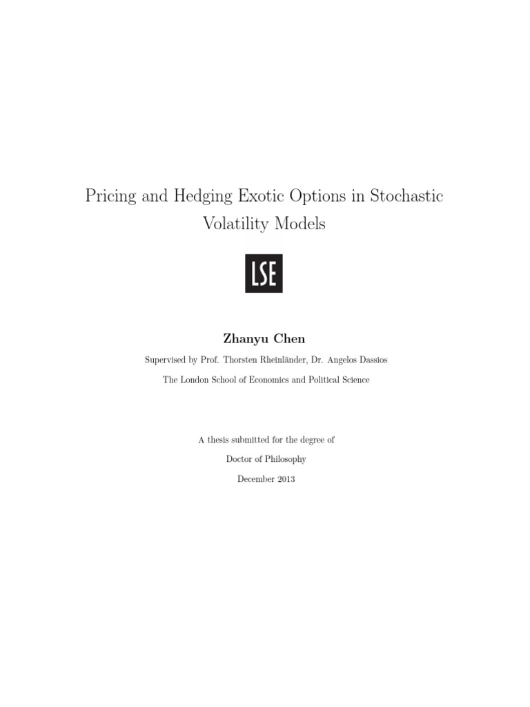 Chen Pricing Hedging Exotic | PDF | Option (Finance) | Volatility (Finance)