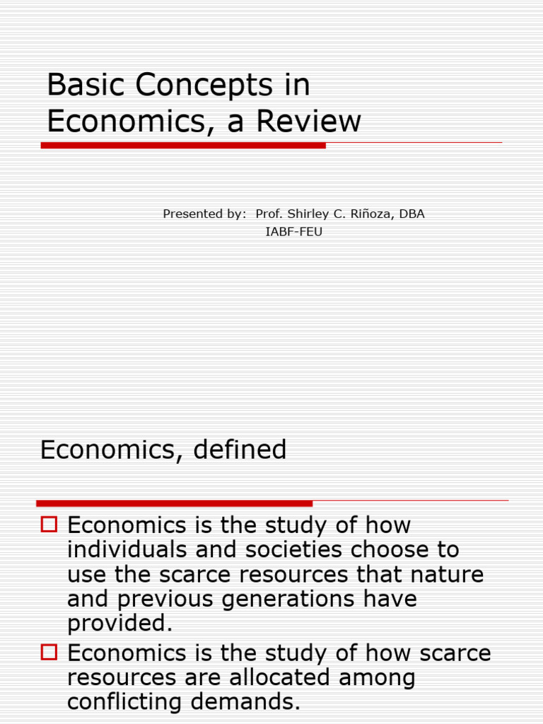 Overview of Basic Economic Concepts | PDF | Economics | Economic Growth