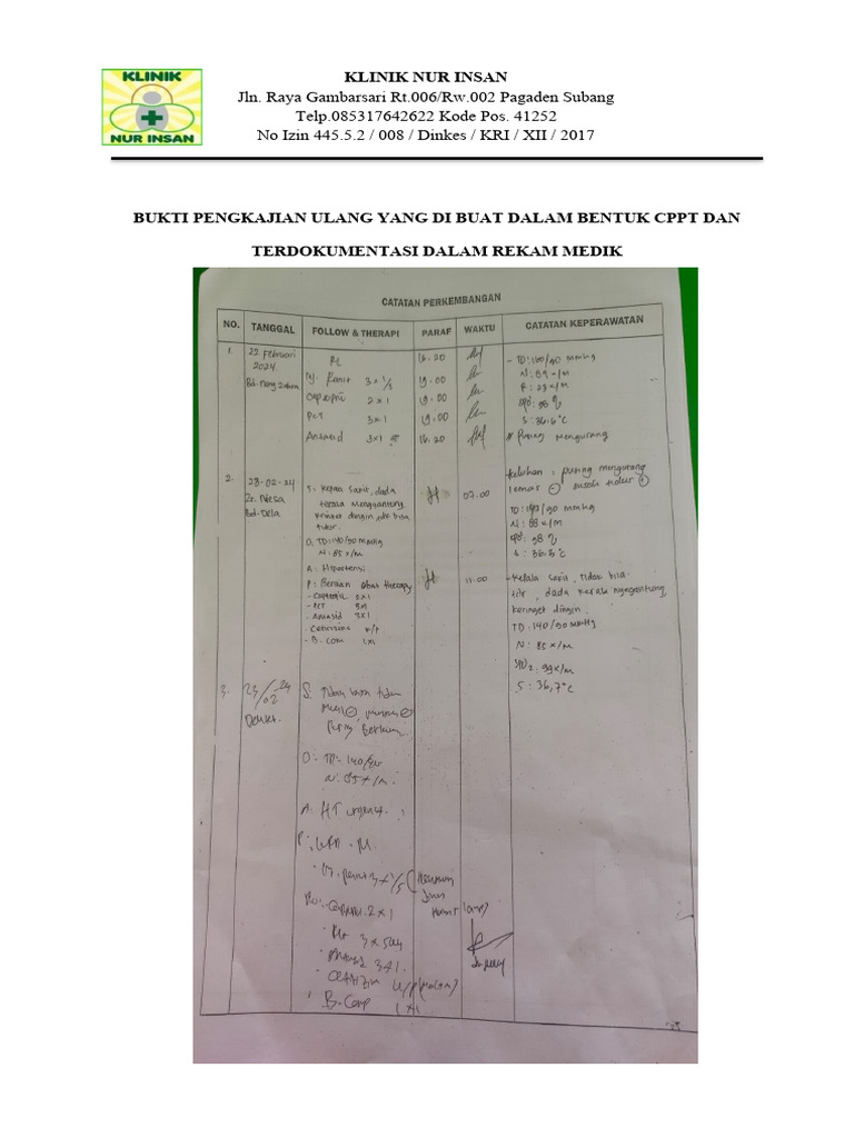 Bukti Pengkajian Ulang Cppt Pdf