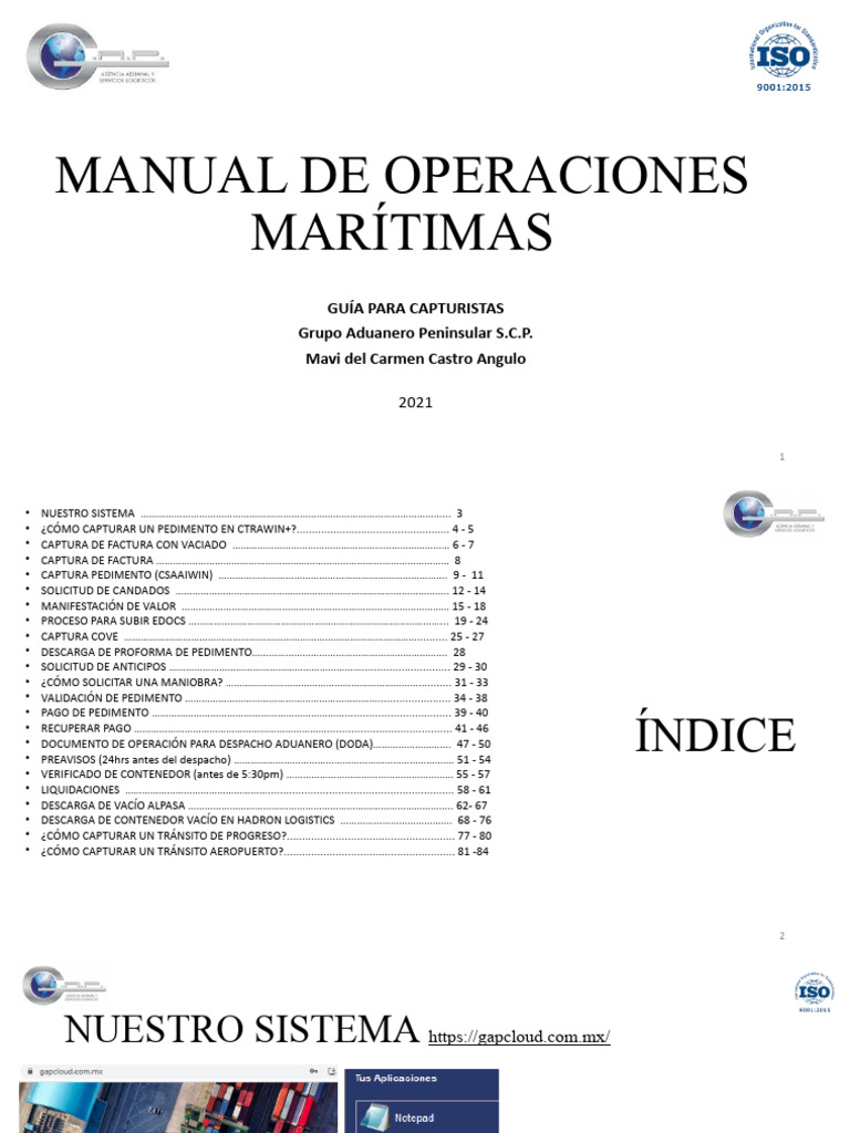 Manual de Operaciones Marítimas | PDF | Archivo de computadora ...