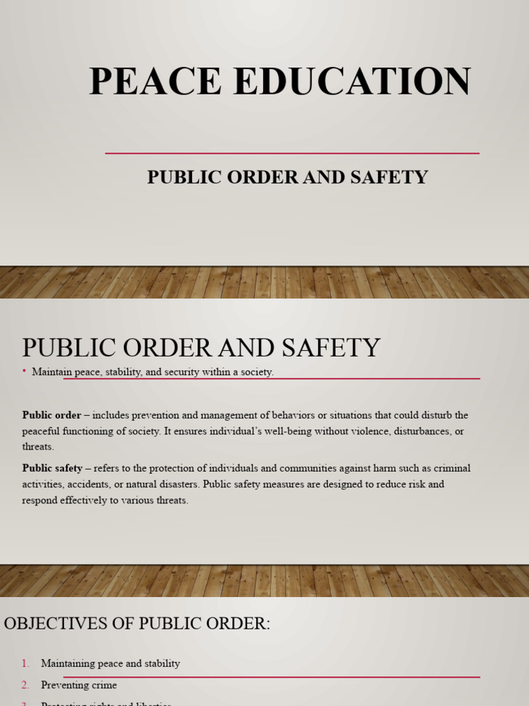 Peace Education Public Order | PDF | Police | Peace
