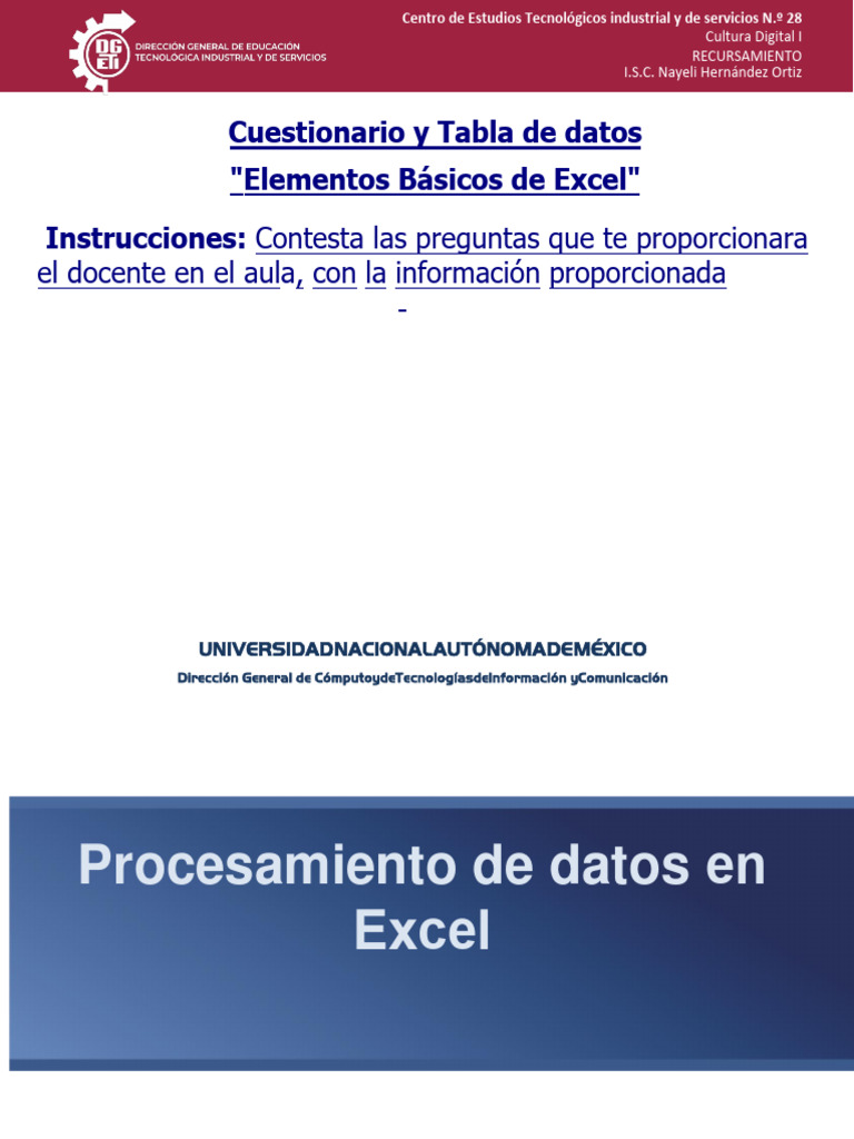 Act 2. Cuestionario Elementos Basicos de Excel | PDF
