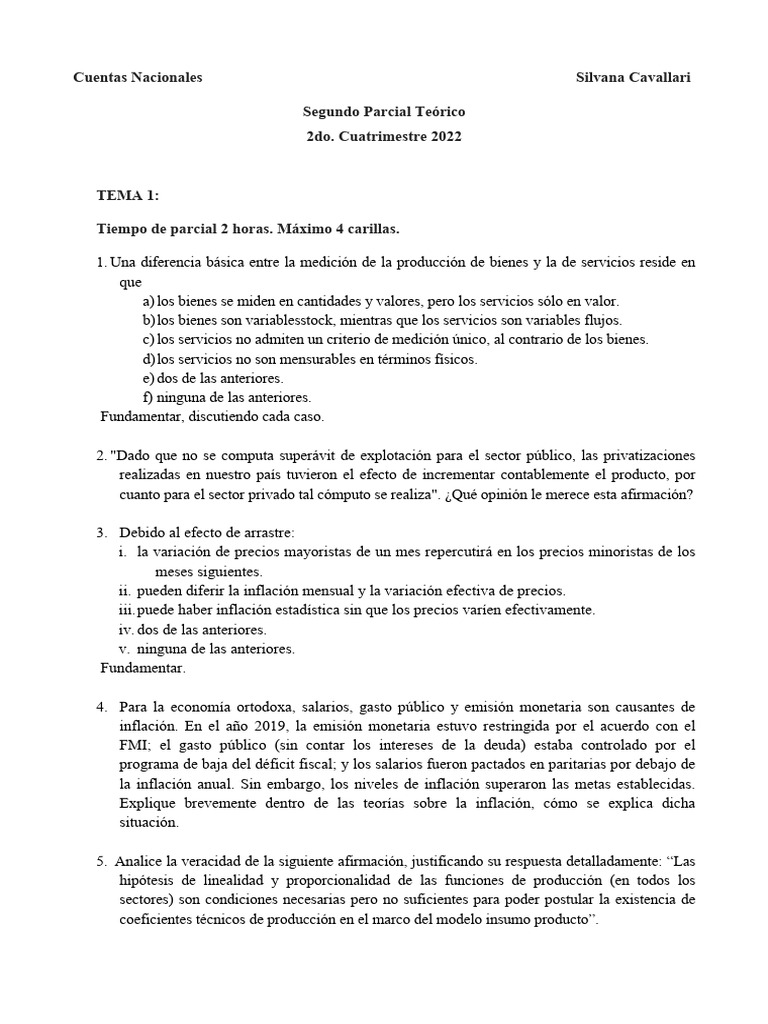 1er Teórico 2C 2022 Tema 1 | PDF | Inflación | Balance presupuestario ...