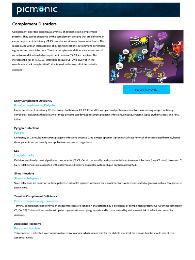 Complement Disorders: Neisseria | PDF | Complement System | Medical ...