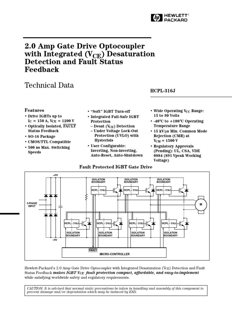 2.0 Amp Gate Drive Optocoupler With Integrated (V) Desaturation ...