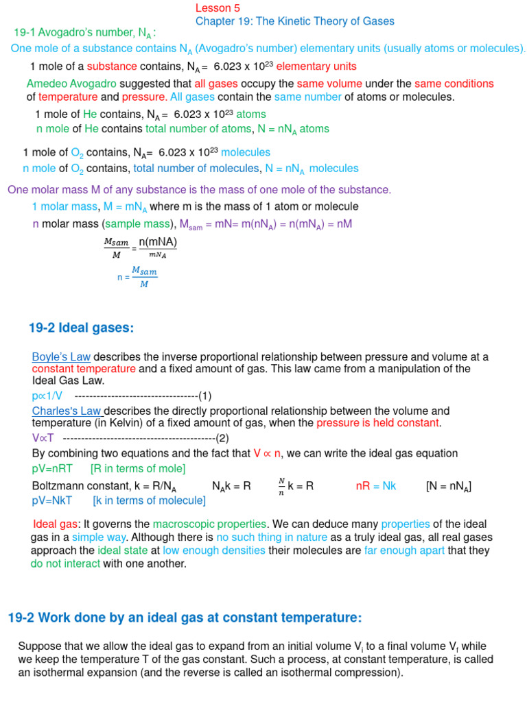 Lecture 5 | PDF | Gases | Mole (Unit)