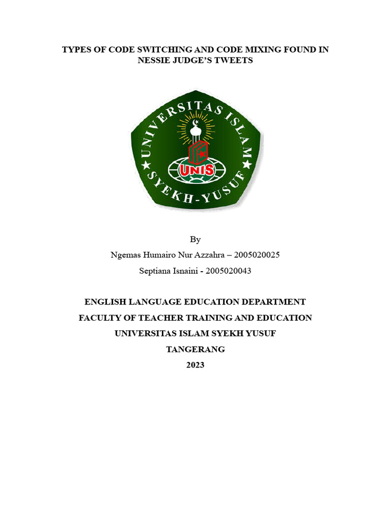 Types of Code Switching and Code Mixing Found in Nessie Judge | PDF ...