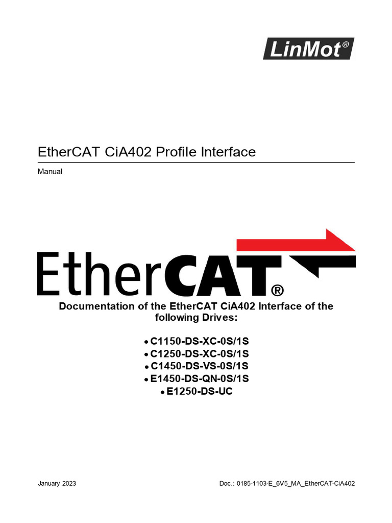 0185-1103-E 6V5 MA EtherCAT-CiA402 | PDF | Integer (Computer Science) | Parameter (Computer ...