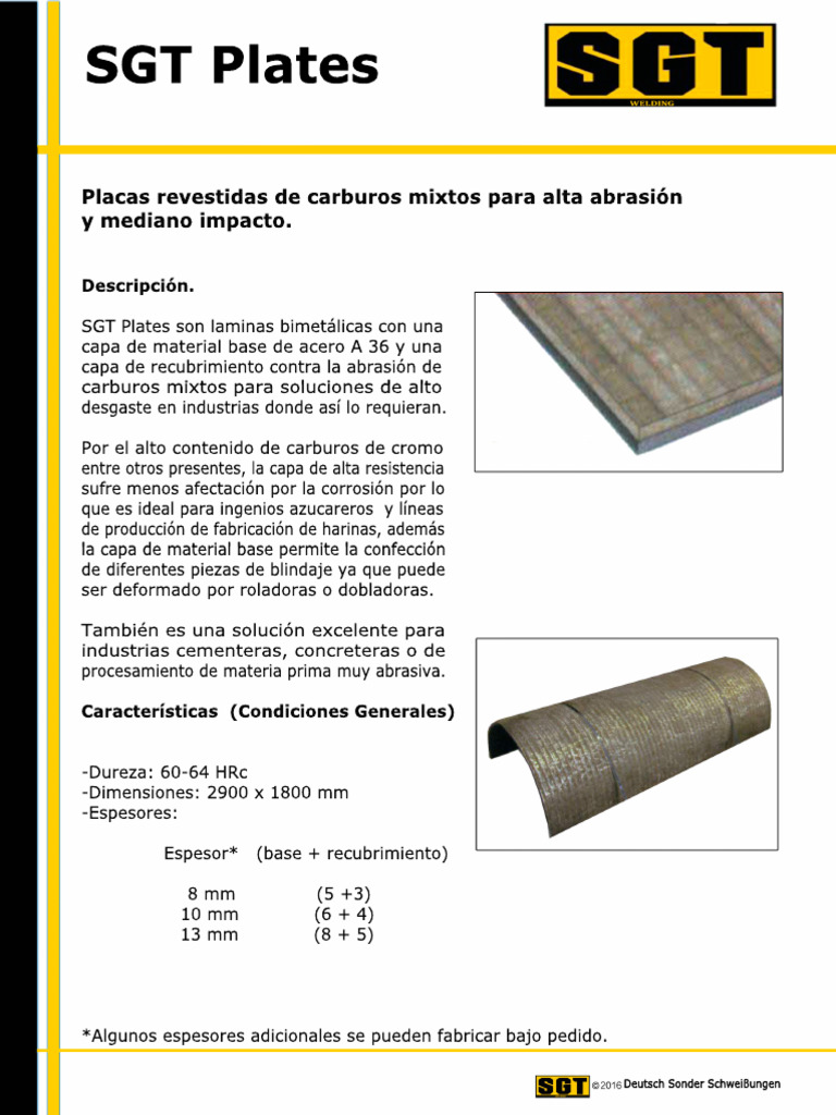 SGT Plates - RR Data Sheet | PDF