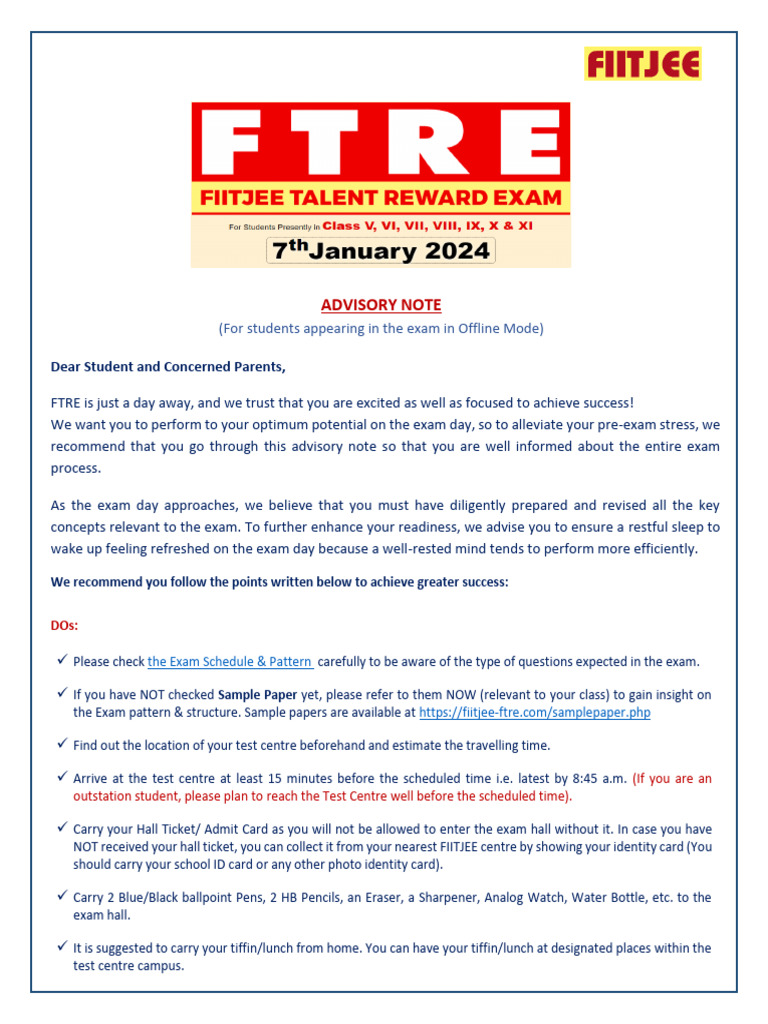 Advisory Note Ftre 7 January 2024 | PDF
