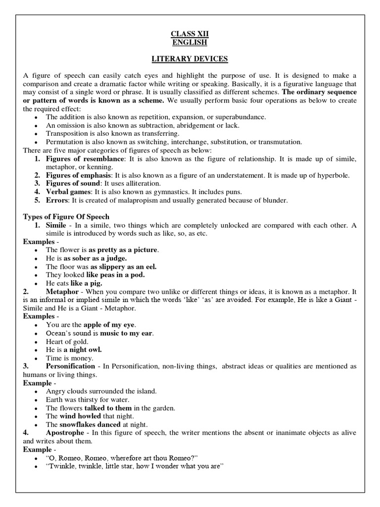 Literary Devices | PDF