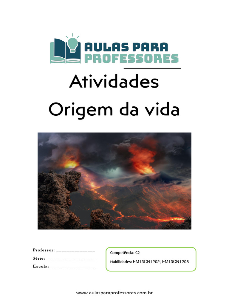 Atividades Origem Da Vida | PDF Atividades Origem Da Vida | PDF