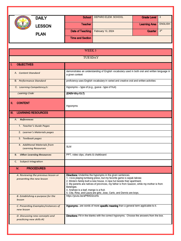 Understanding Hyponyms in English | PDF
