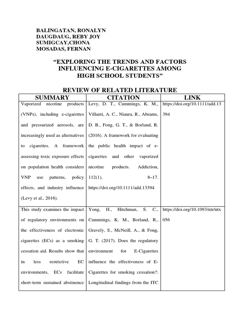 RRL e Cigarettes | PDF | Electronic Cigarette | Tobacco Smoking
