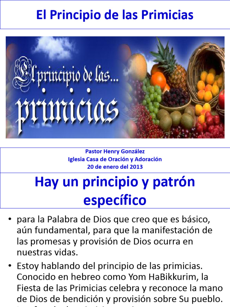 El Principio de Las Primicias | PDF | Libro del éxodo | Sacerdote