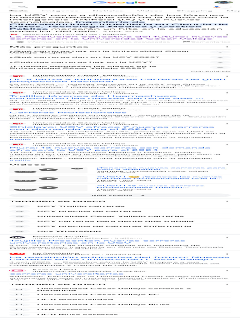 Nuevas Carreras Ucv Trujillo - Buscar Con Google | PDF