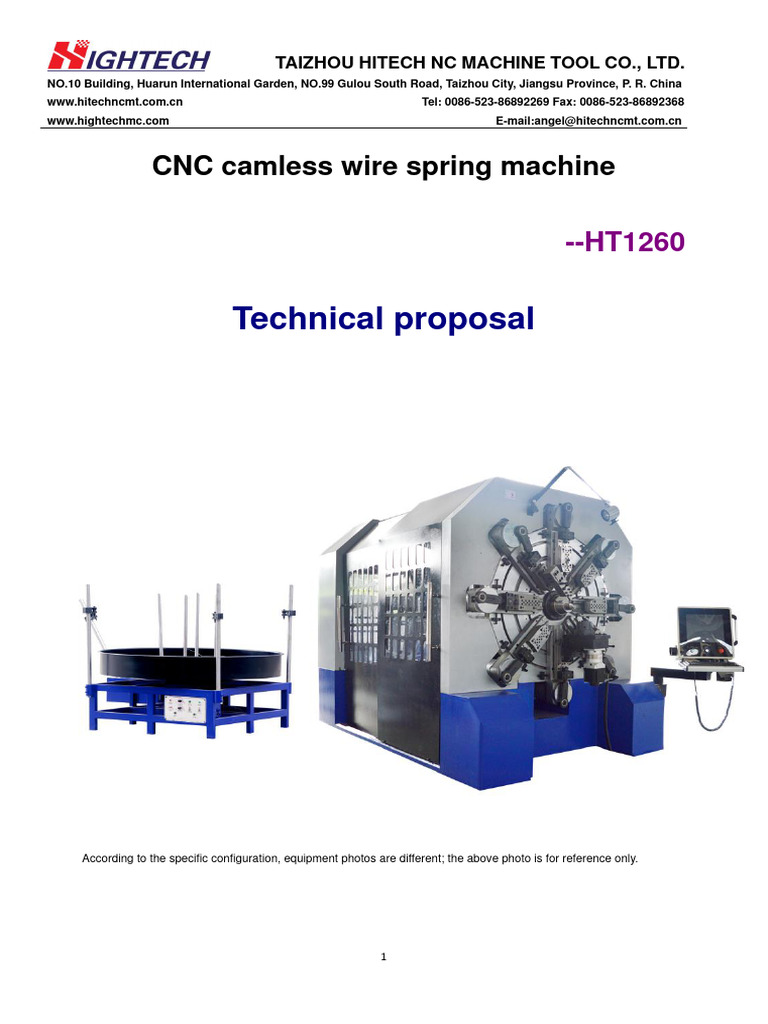 CNC Camless Spring Machine HT-1260 | PDF | Numerical Control ...