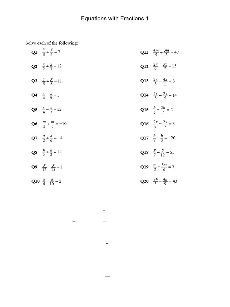 Worksheets For Fractions Grade 7-8 | PDF | Mathematics | Mathematical ...