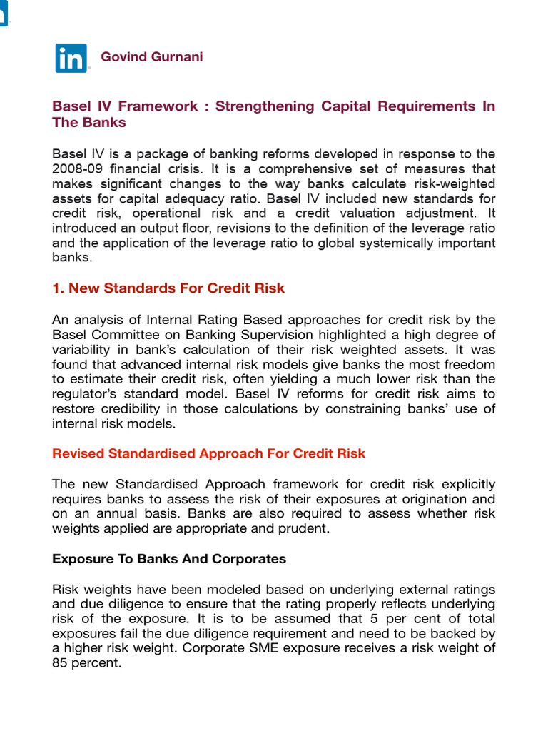Basel 4 | PDF | Operational Risk | Capital Requirement