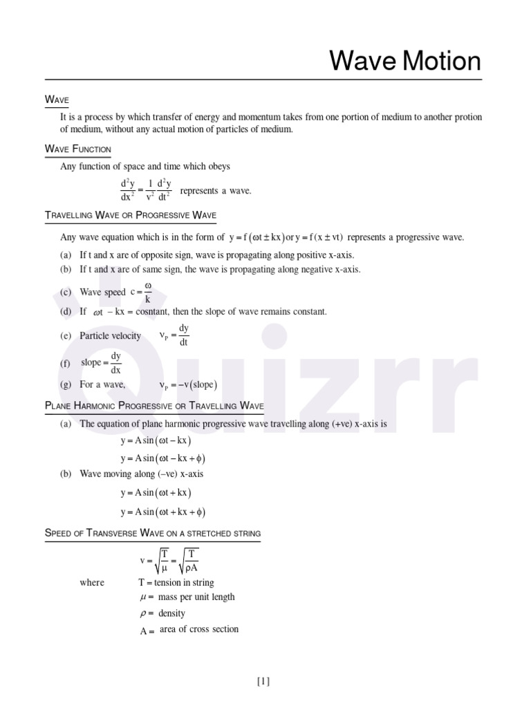14 Waves and Sound Formula Sheets Quizrr | Download Free PDF | Waves | Sound