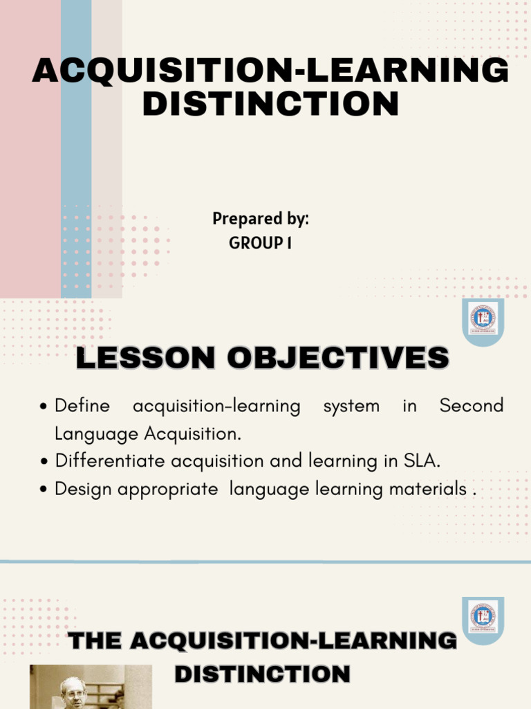 Acquisition-Learning Distinction | PDF | Learning | Language Acquisition