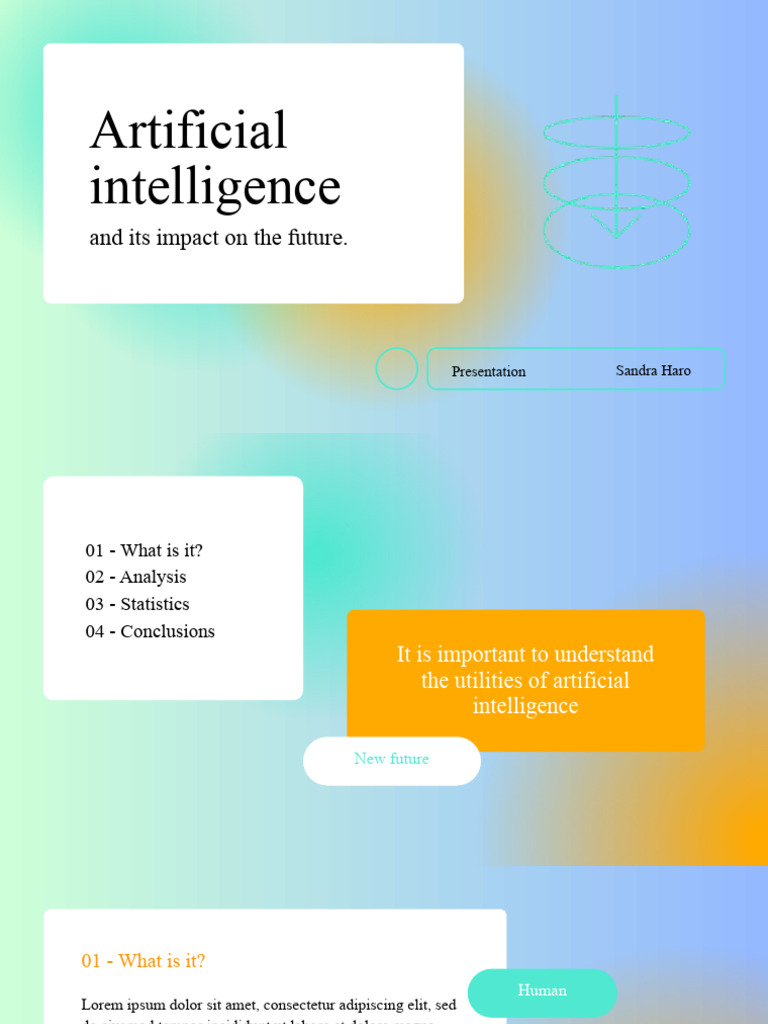 Blue and Orange Artificial Intelligence Minimalist Presentation ...