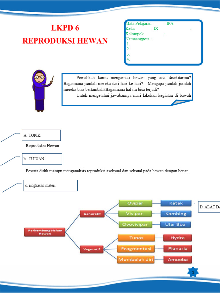 LKPD 6 Reproduksi Hewan | PDF | Kesehatan Holistik | Sains & Matematika