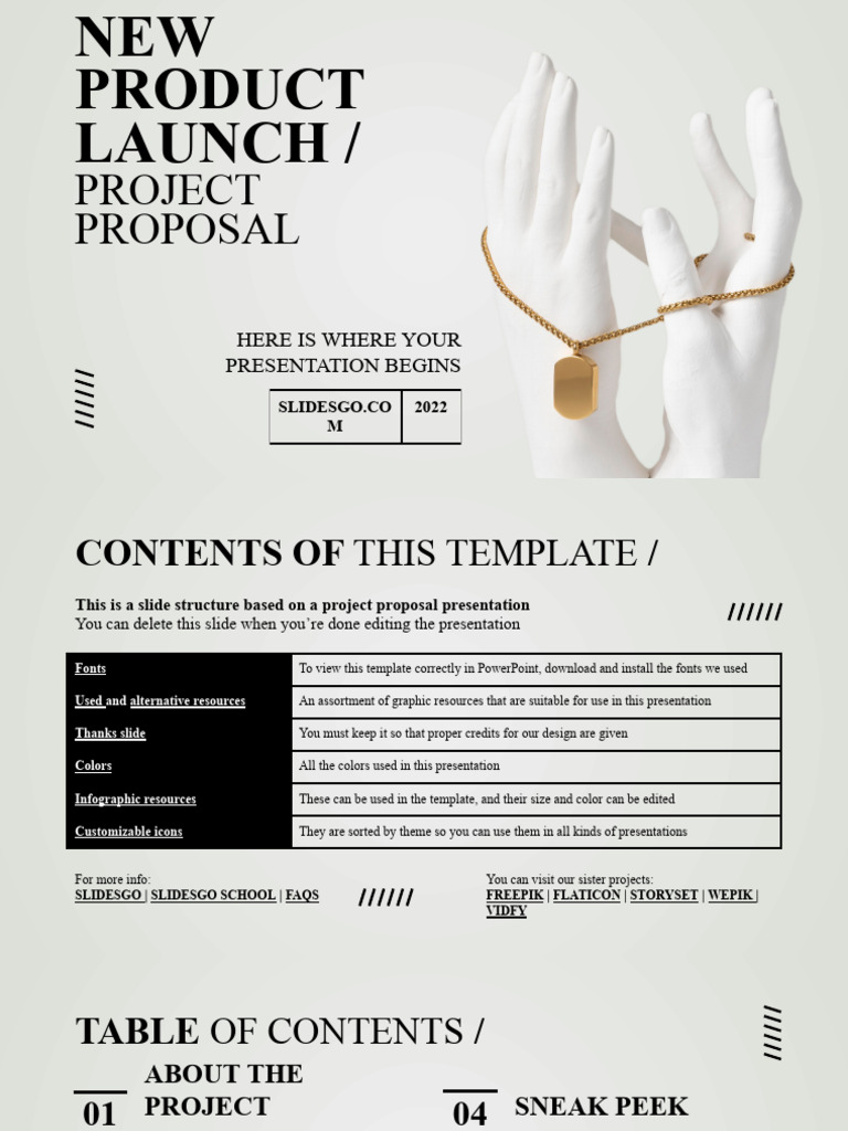 New Product Launch Project Proposal by Slidesgo | PDF