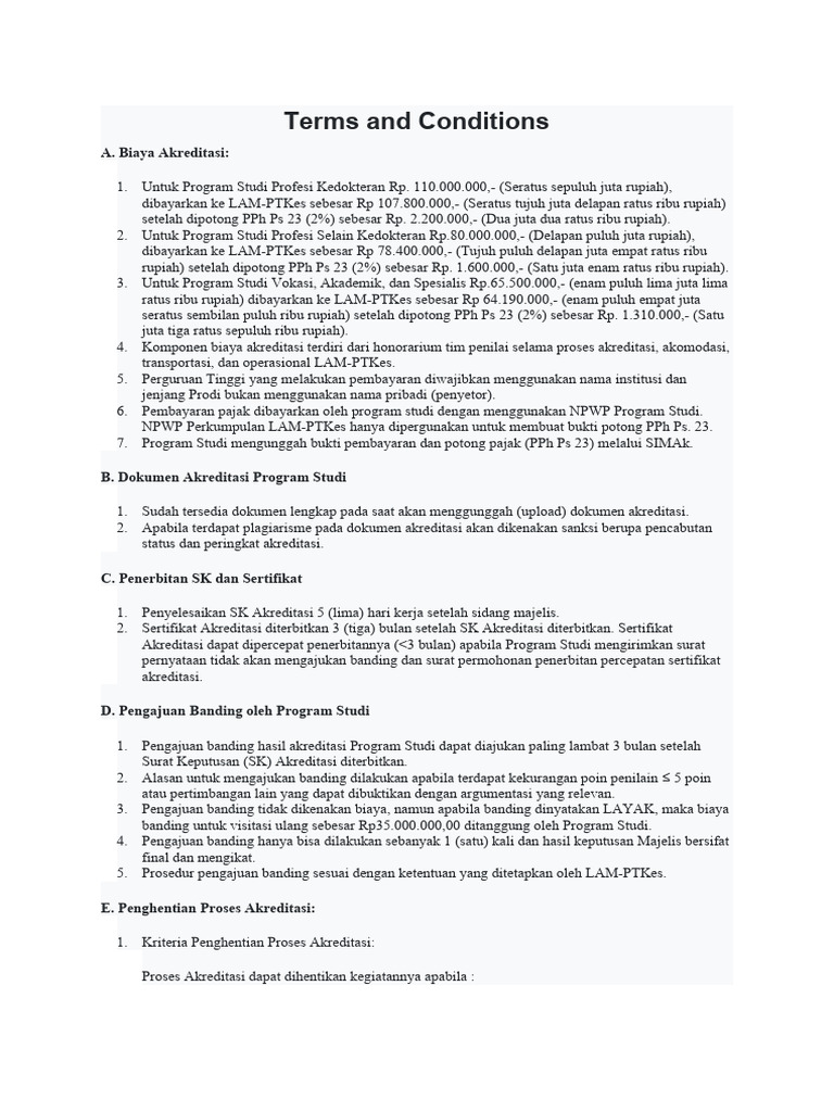 Terms and Conditions | PDF