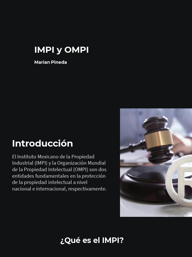 IMPI y OMPI | PDF | Propiedad intelectual | Patentar