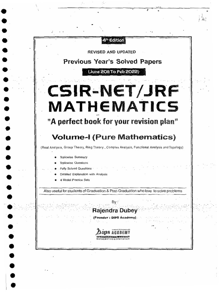 Dips NET Vol. 1 (Pure Mathematics) | PDF
