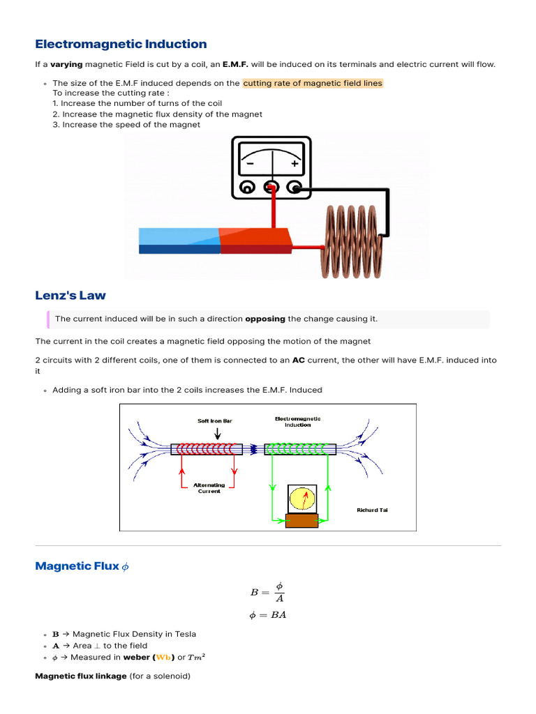 Faraday's Electromagnetic Induction Explained | PDF | Electromagnetic ...