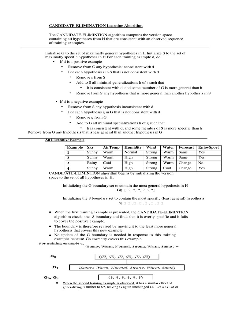 Candidate Elimination | PDF