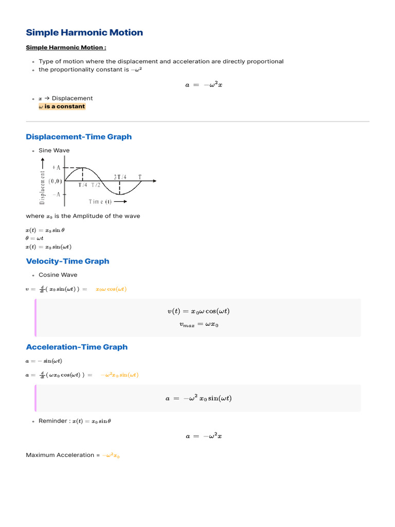 Simple Harmonic Motion | PDF