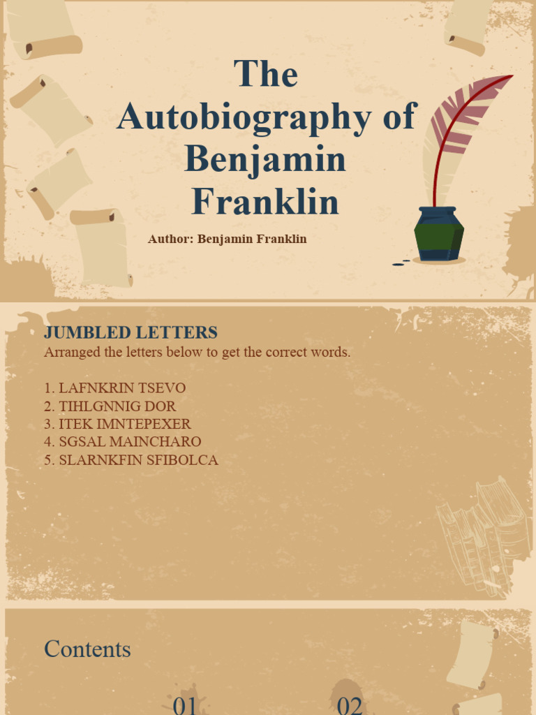 Benjamin Franklin's Autobiography Summary | PDF | History