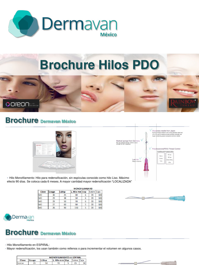 Hilos PDO y Dermavan en México | PDF | Piel