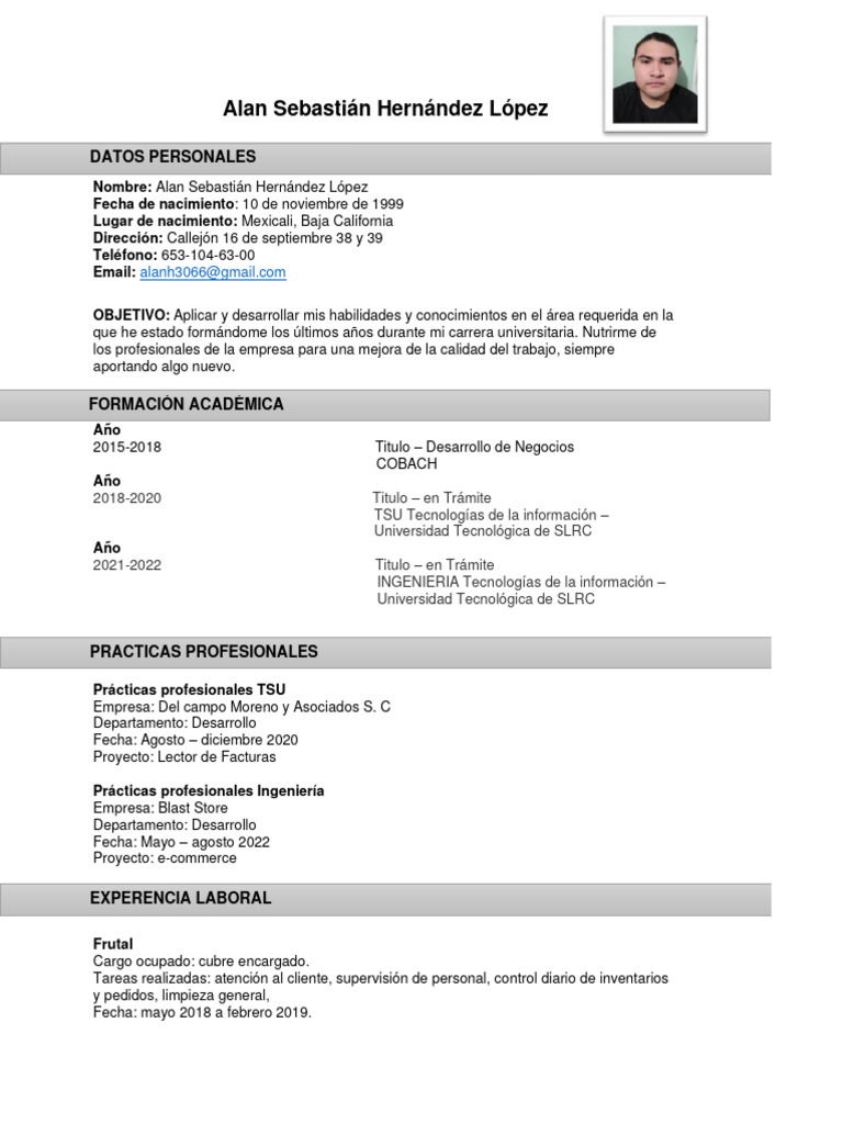 Alan CV | PDF | Ingeniería Informática | Software de la aplicacion