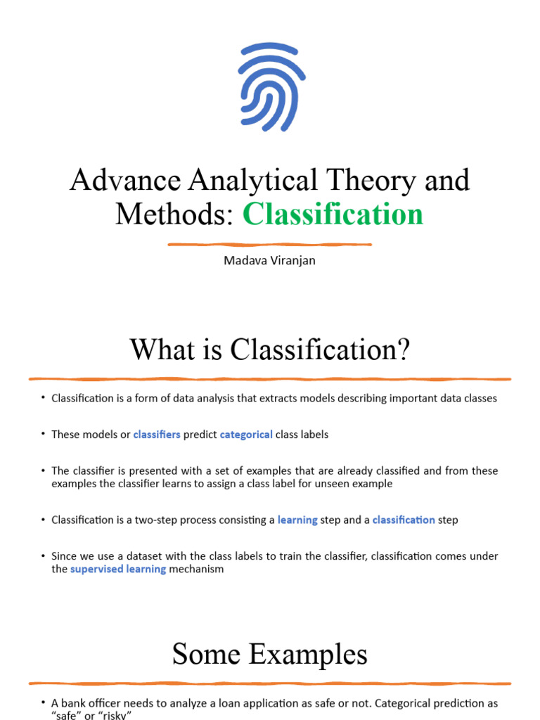 L05 - Advance Analytical Theory and Methods - Classification | PDF ... L05 - Advance Analytical Theory and Methods - Classification | PDF ...