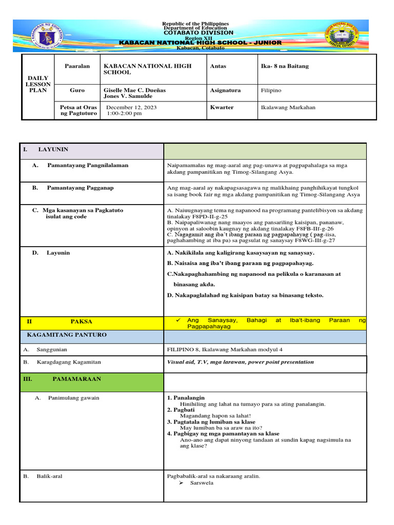 Lesson Plan Final 1 | PDF