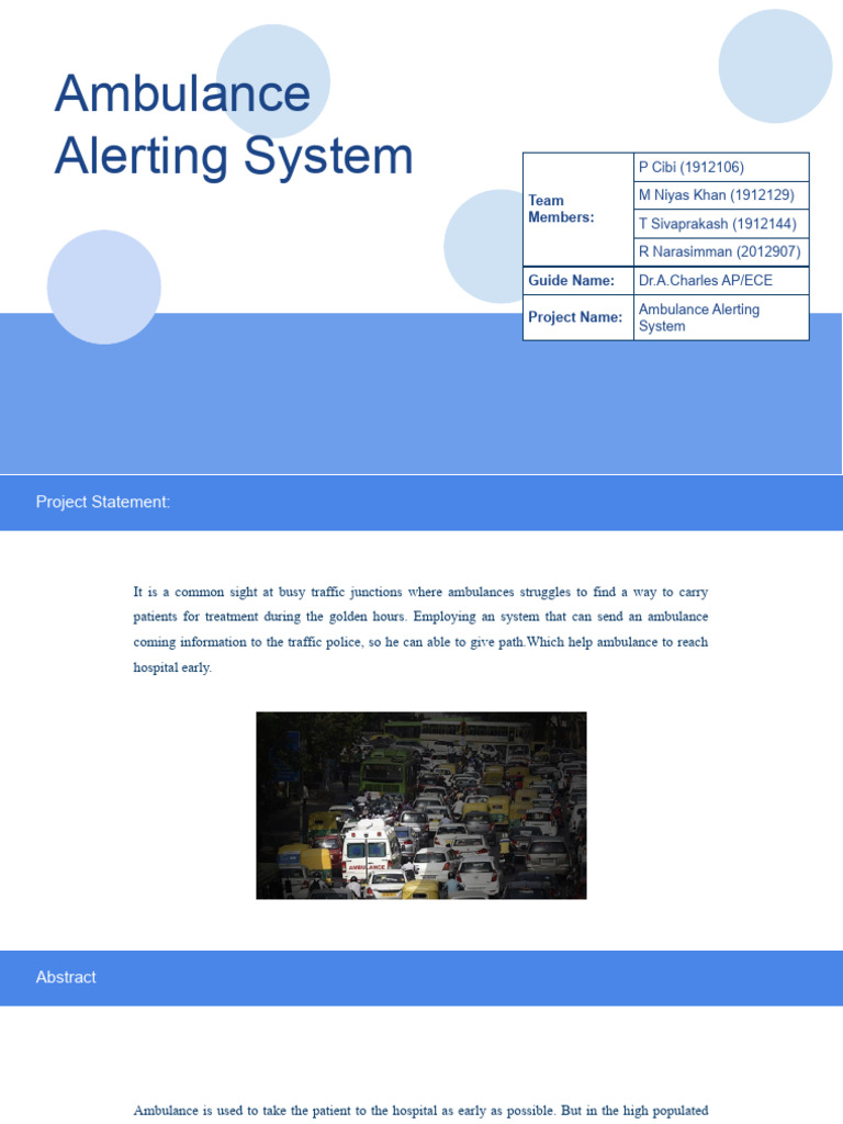 Ambulance Alerting System Overview | PDF | Websites | Mobile App