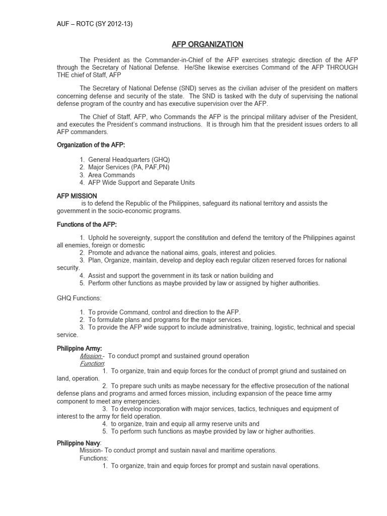 3 Afp Orgnization | PDF