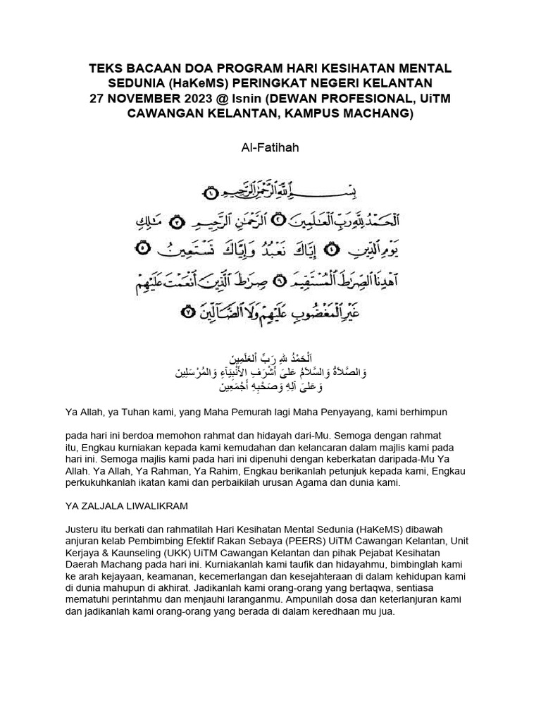 TEKS BACAAN DOA (HaKeMS) 27 HB | PDF | Agama & Spiritualitas