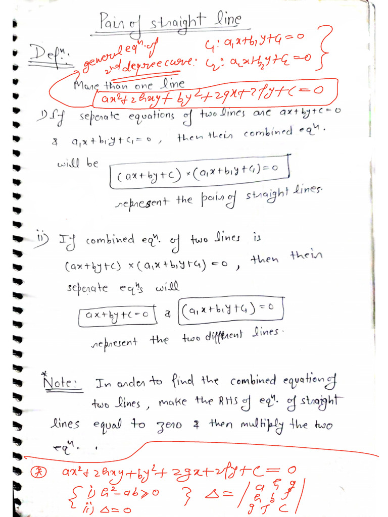 Straight Line Note 3 | PDF